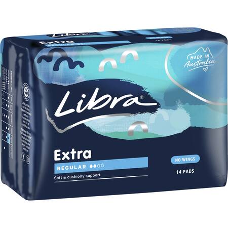 Get Libra Extra Sanitary Pads Regular 14 Pack delivered to your ...