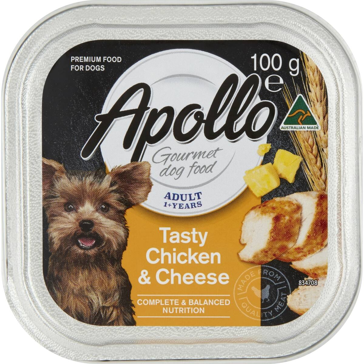 Apollo Adult Dog Food Tasty Chicken & Cheese 100g | bunch