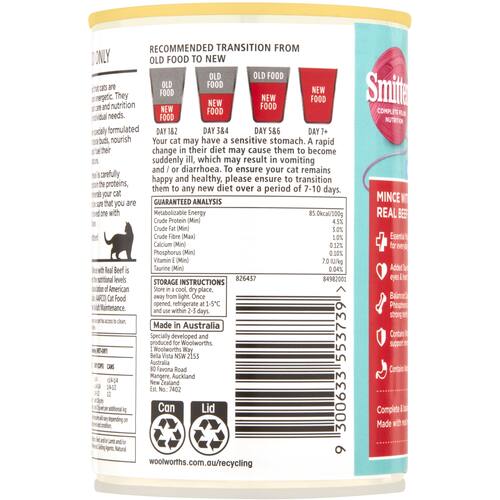 Smitten Cat Food Mince Beef 400g | bunch