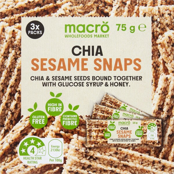 Macro Chia Sesame Snaps 3 pack | bunch