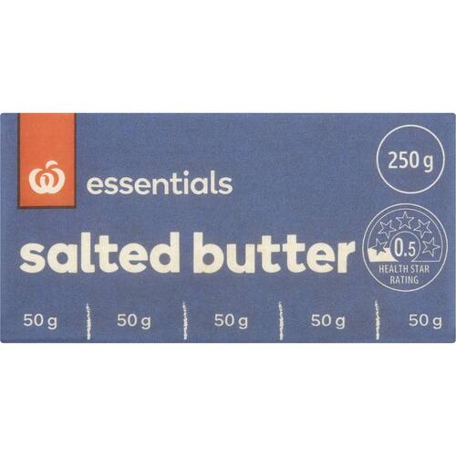 Woolworths Essentials Salted Butter 250g | bunch