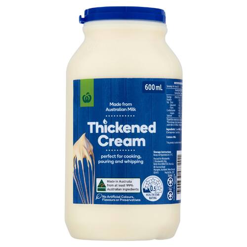 Woolworths Thickened Cream 600ml | bunch