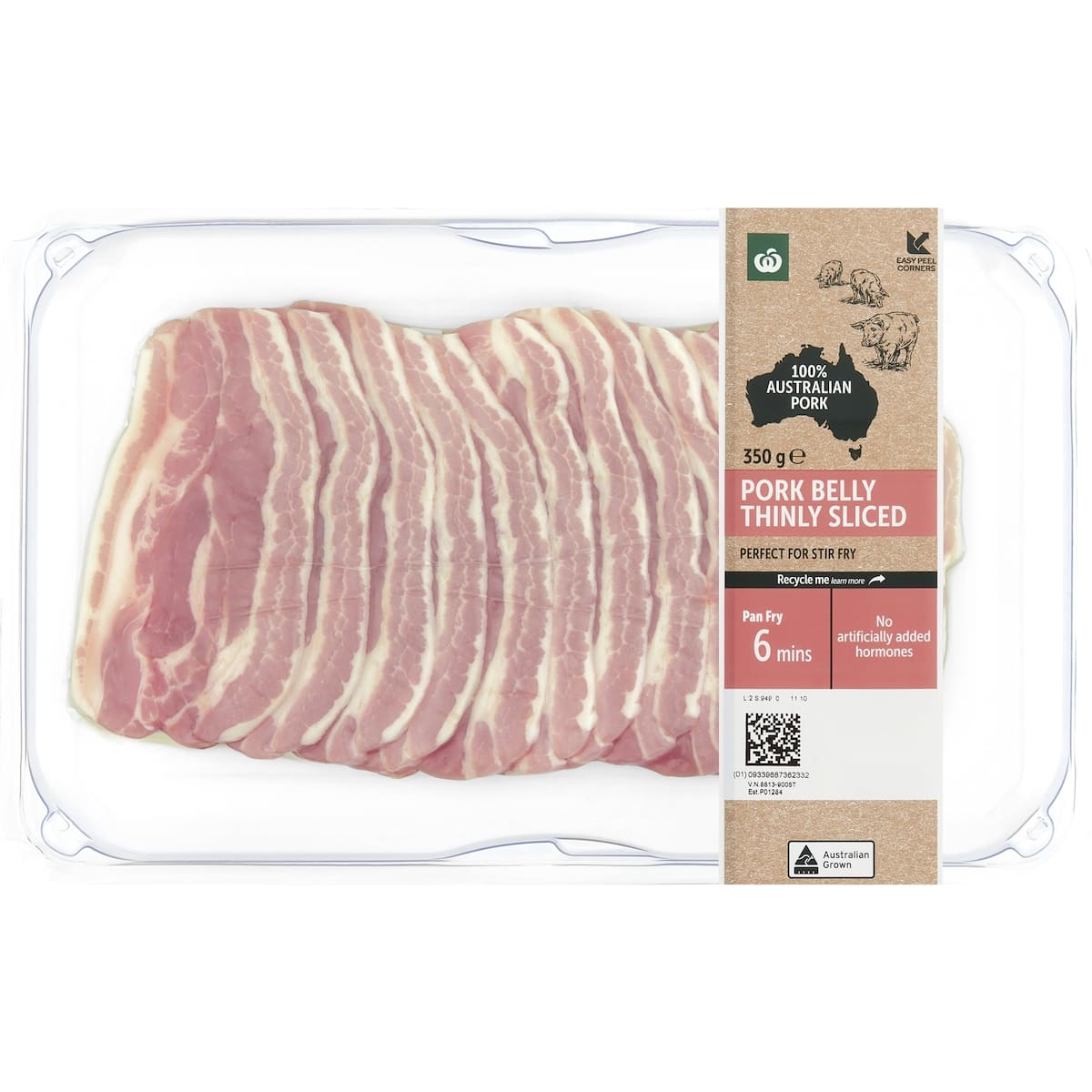 Woolworths Pork Belly Thinly Sliced 350g | bunch