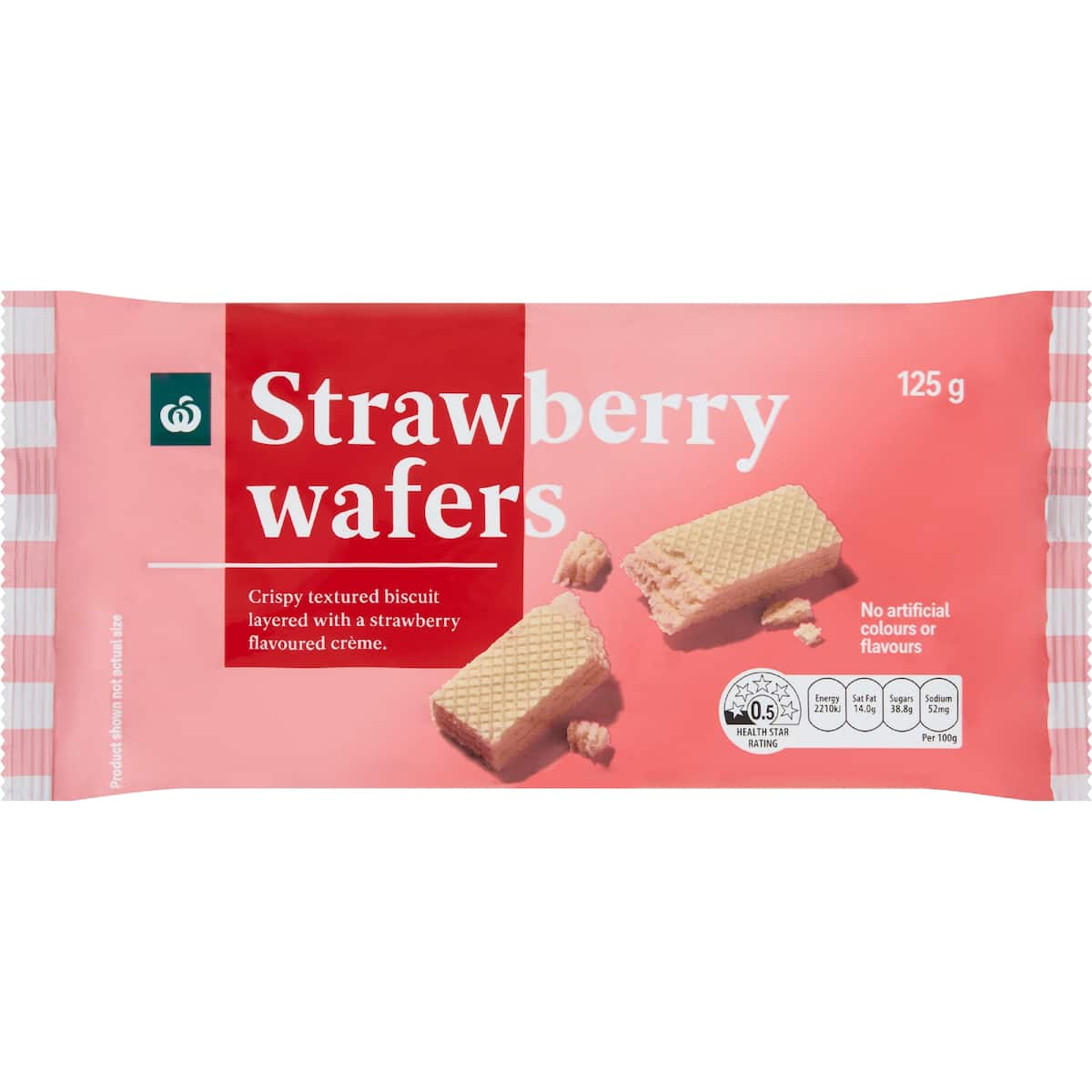 Woolworths Strawberry Creme Wafers 125g | bunch