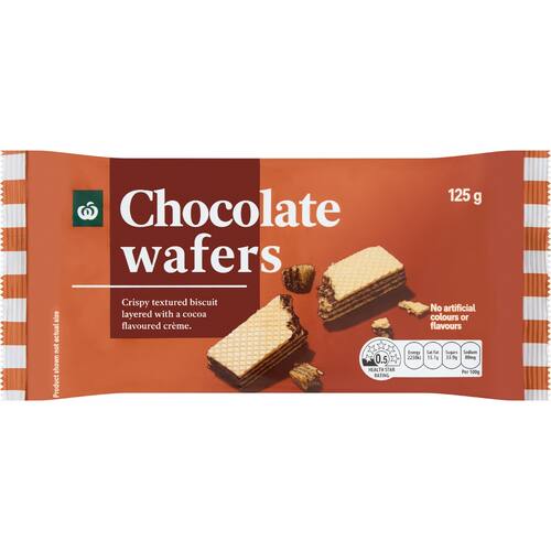 Woolworths Chocolate Creme Wafer Biscuits 125G | bunch