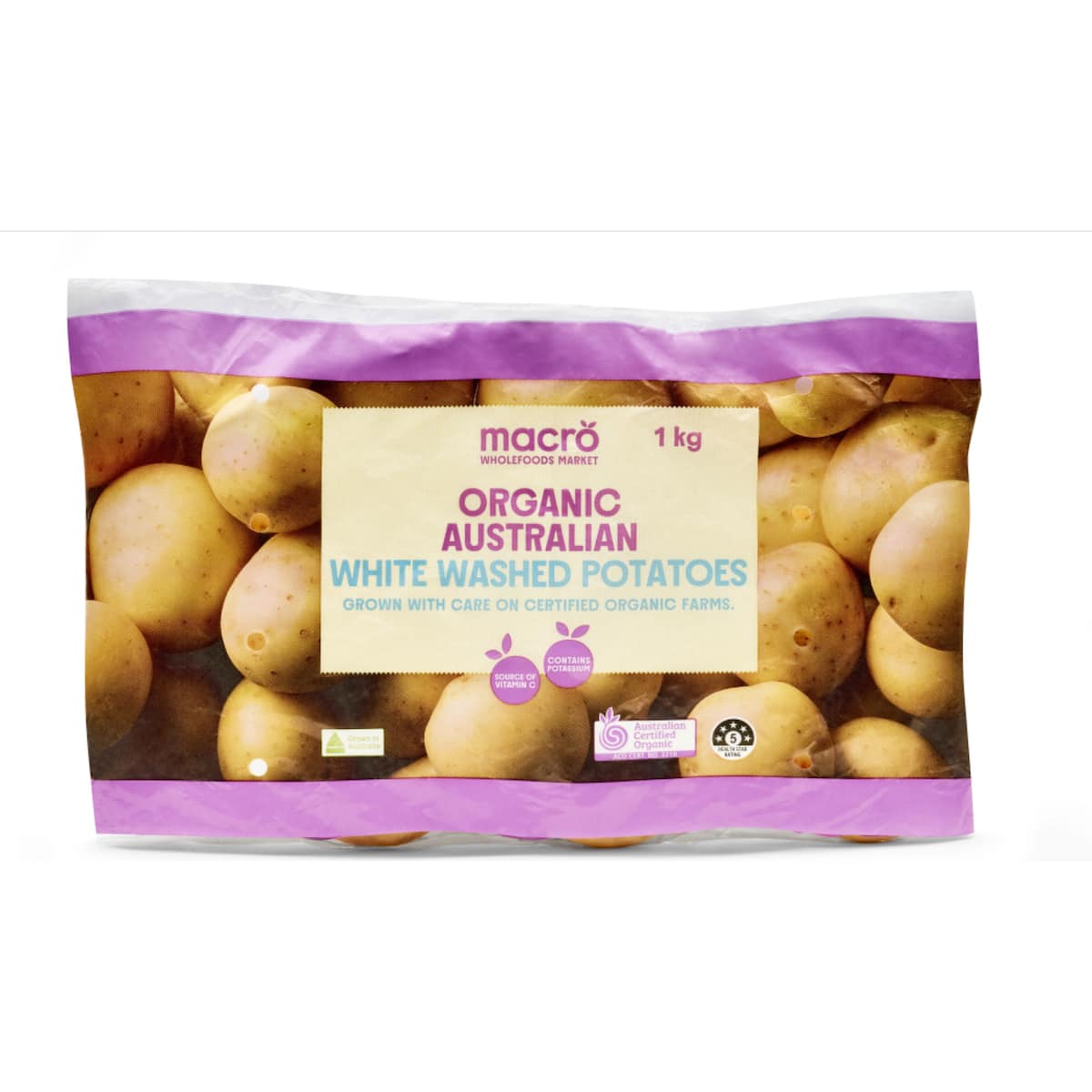 Macro Organic Potato White Washed 1kg | bunch