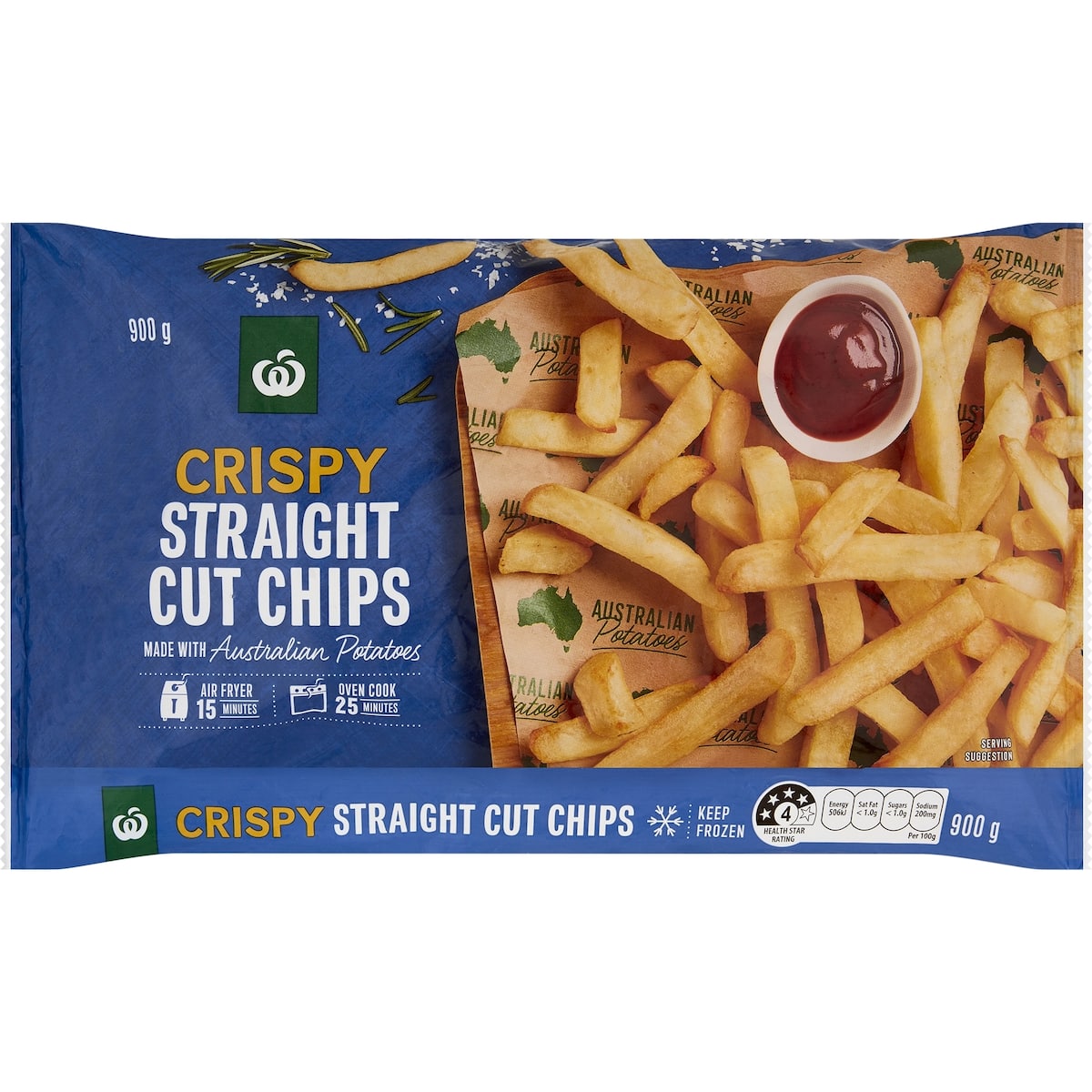 Woolworths Crispy Straight Cut Chips 900g | bunch