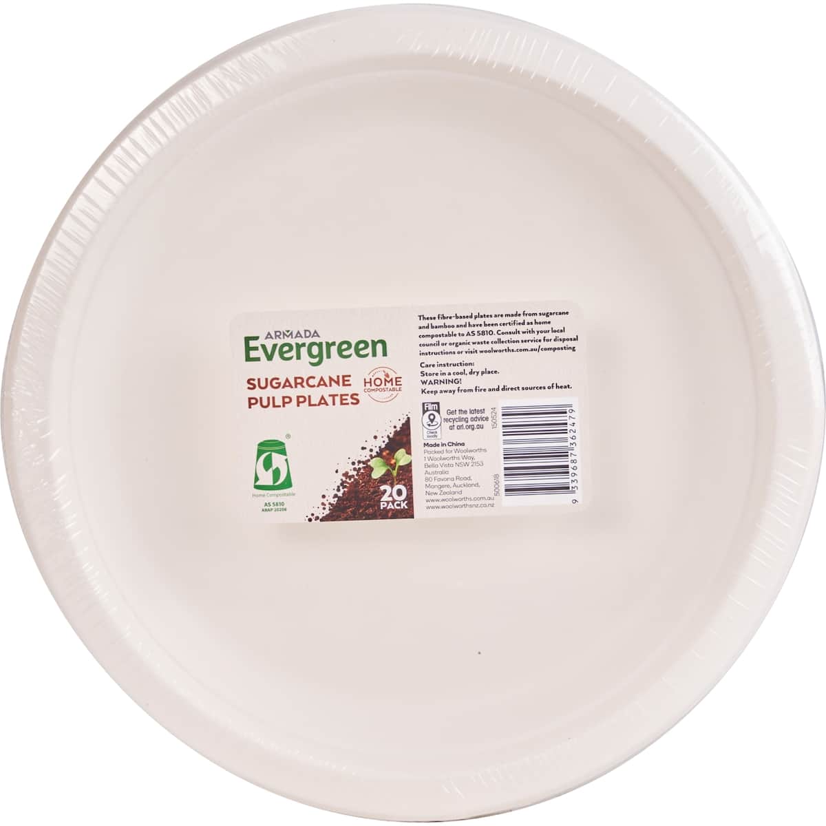 Armada Evergreen Sugarcane Pulp Plates 20 pack | bunch