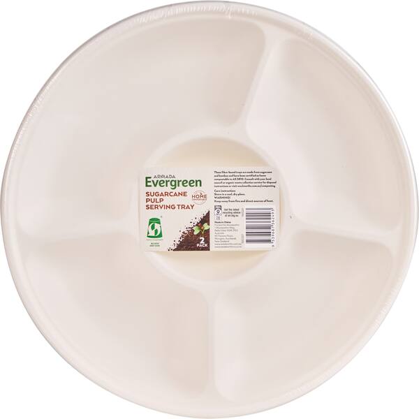 Armada Evergreen Sugarcane Pulp Serving Tray 2 pack | bunch