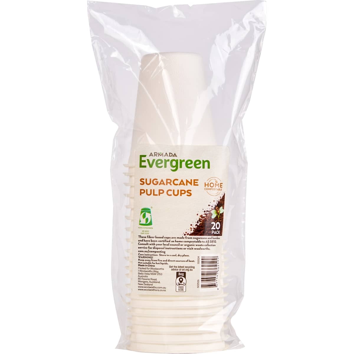 Armada Evergreen Sugarcane Pulp Cups 20 pack | bunch