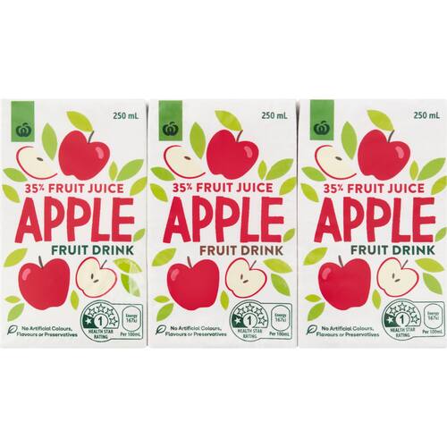 Woolworths Fruit Drink 35% Apple 6x250ml | bunch