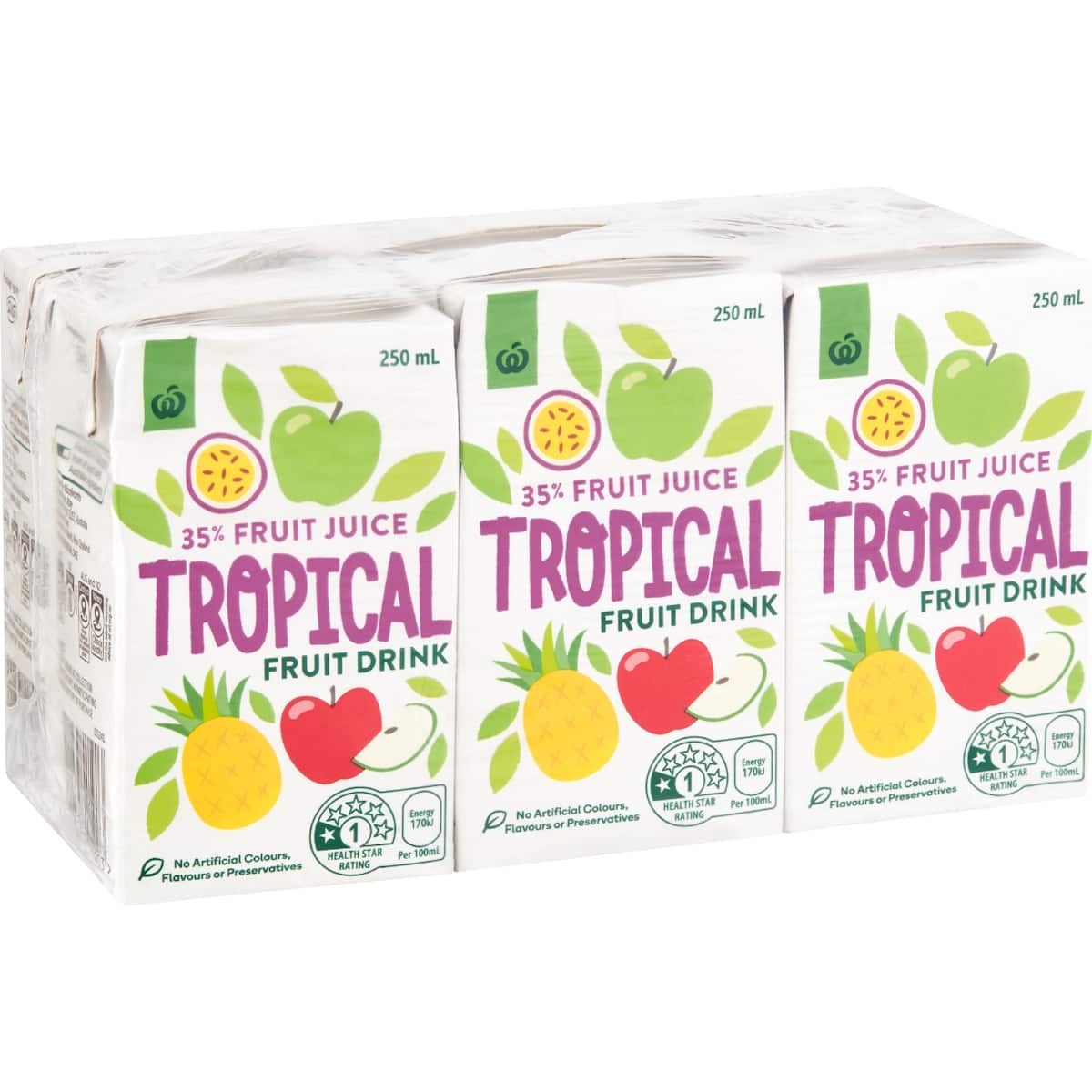 Woolworths Fruit Drink 35% Tropical 6x250ml | bunch