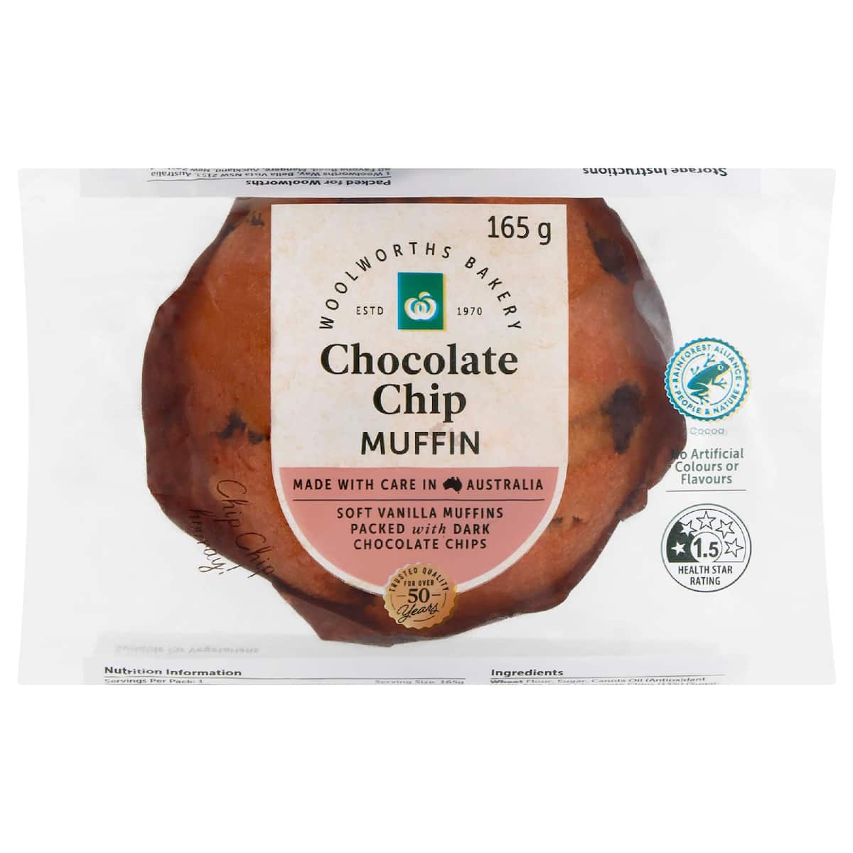 Woolworths Chocolate Chip Muffin 165g | bunch
