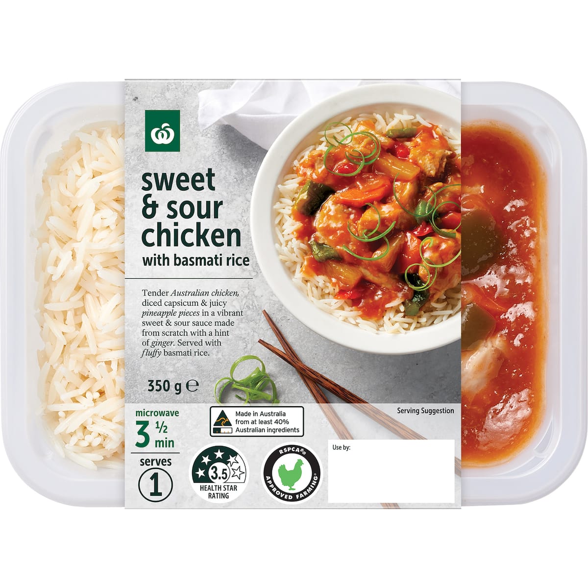 Woolworths Sweet & Sour Chicken With Basmati Rice 350g | bunch