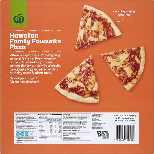 Woolworths Frozen Pizza Hawaiian 500g | bunch