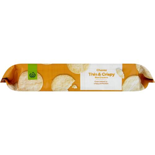 Woolworths Thin & Crispy Rice Crackers Cheese 100g | bunch