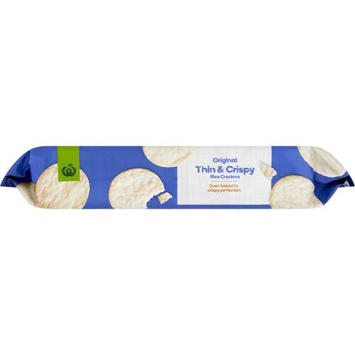 Woolworths Thin & Crispy Rice Crackers Original 100g | bunch