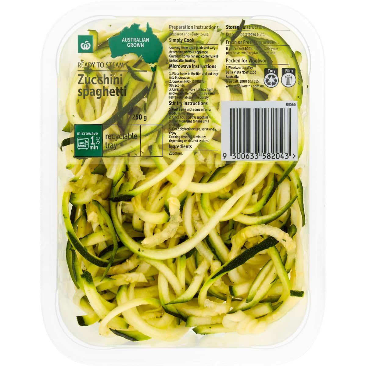Woolworths Simply Steam Zucchini Spaghetti 250g | bunch