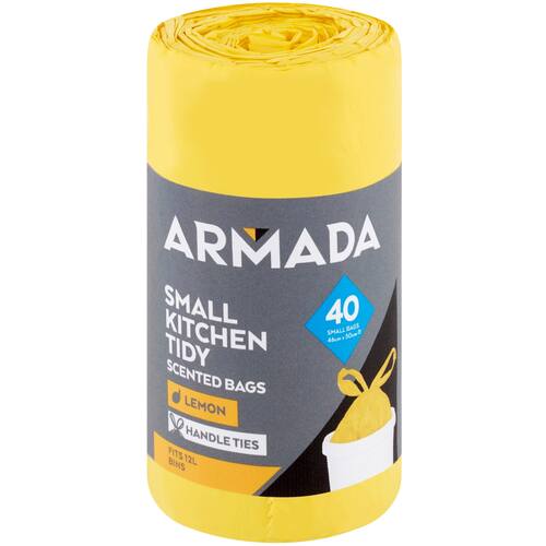 Armada Small Kitchen Tidy Bags Lemon Scented 40 Pack | bunch
