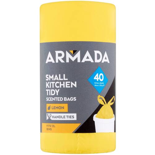 Armada Small Kitchen Tidy Bags Lemon Scented 40 Pack | bunch