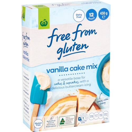 Woolworths Free From Gluten Vanilla Cake Mix 430g | bunch