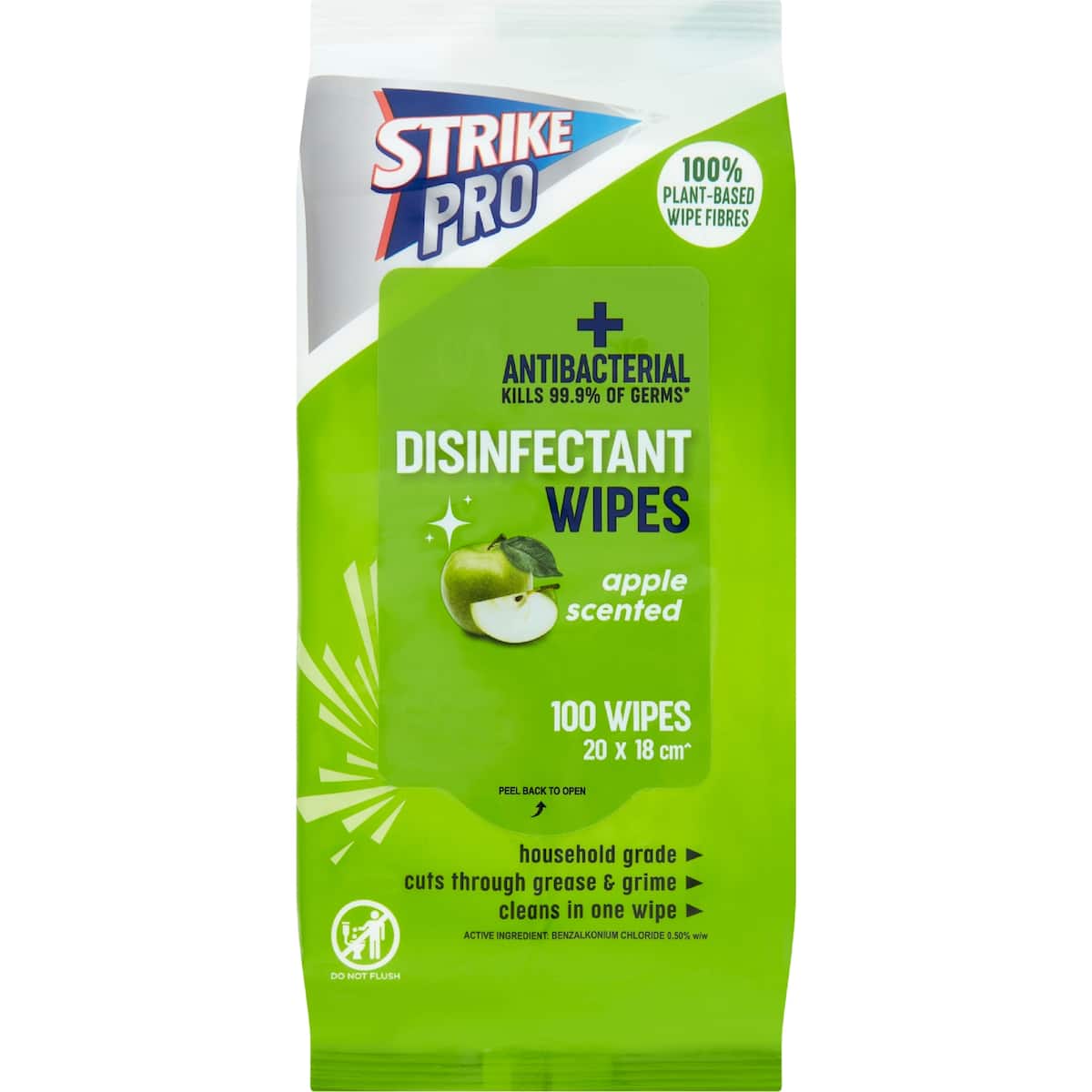 Strike Disinfectant Wipes Apple 100 Pack | bunch