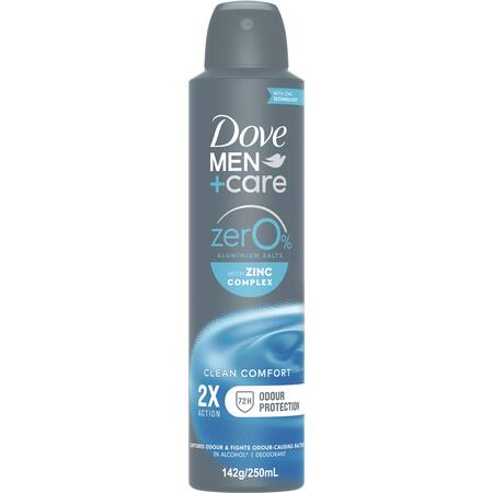Get Dove Men +Care 72 Hour Deodorant Zero Clean Comfort 250mL delivered ...