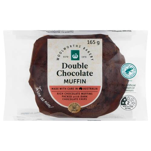 Woolworths Double Chocolate Muffin 165g | bunch