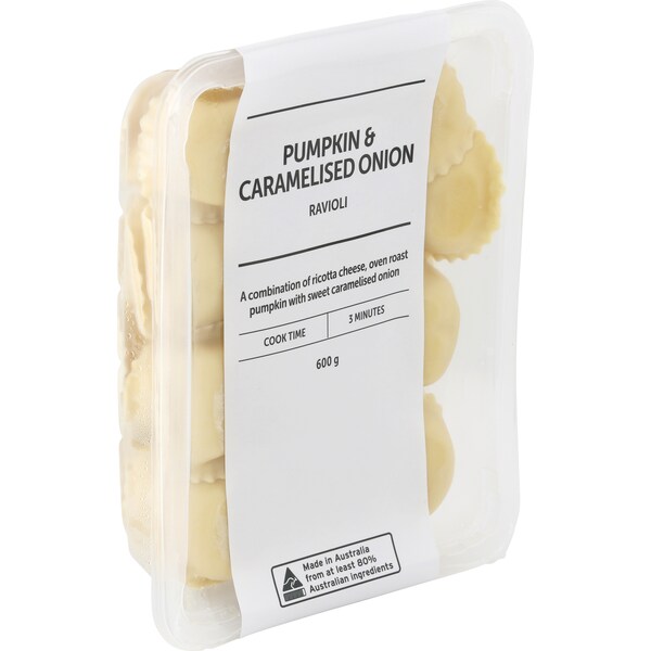 Pumpkin & Caramelised Onion Ravioli Family Meal 600g | Woolworths