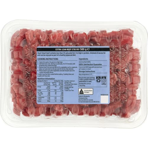 Woolworths Beef Stir Fry 500g | bunch