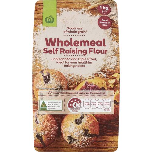 Woolworths Wholemeal Self Raising Flour 1kg | bunch