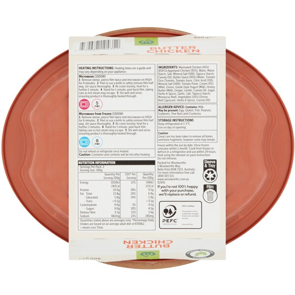 Woolworths Butter Chicken 400g | Woolworths