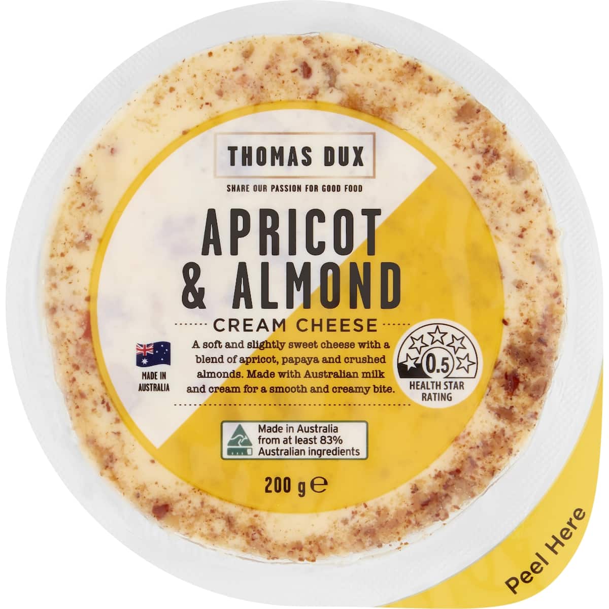 Thomas Dux Apricot and Almond Cream Cheese 200g | bunch