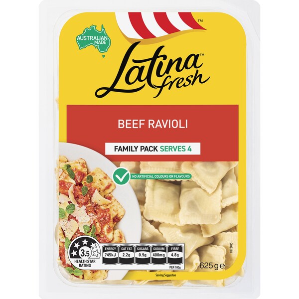 Latina Fresh Beef Ravioli Pasta Ravioli 625g | Woolworths