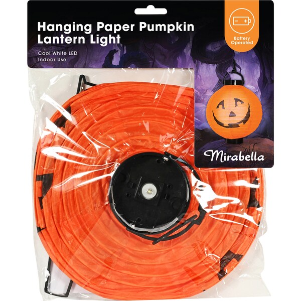 Mirabella Halloween Hanging Paper Pumpkin Lantern Light each | Woolworths