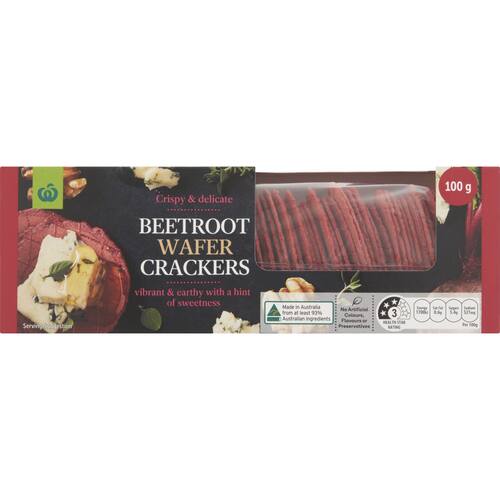 Woolworths Beetroot Wafer Crackers 100g | bunch