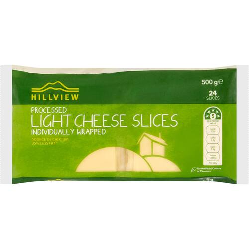 Hillview Cheese Slices Reduced Fat 500g | bunch