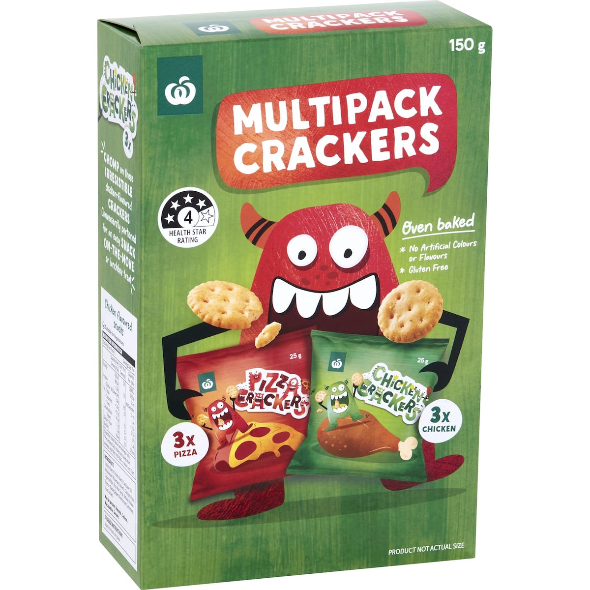 Woolworths Multipack Crackers Chicken & Pizza Snacks 6 Pack 150g | bunch
