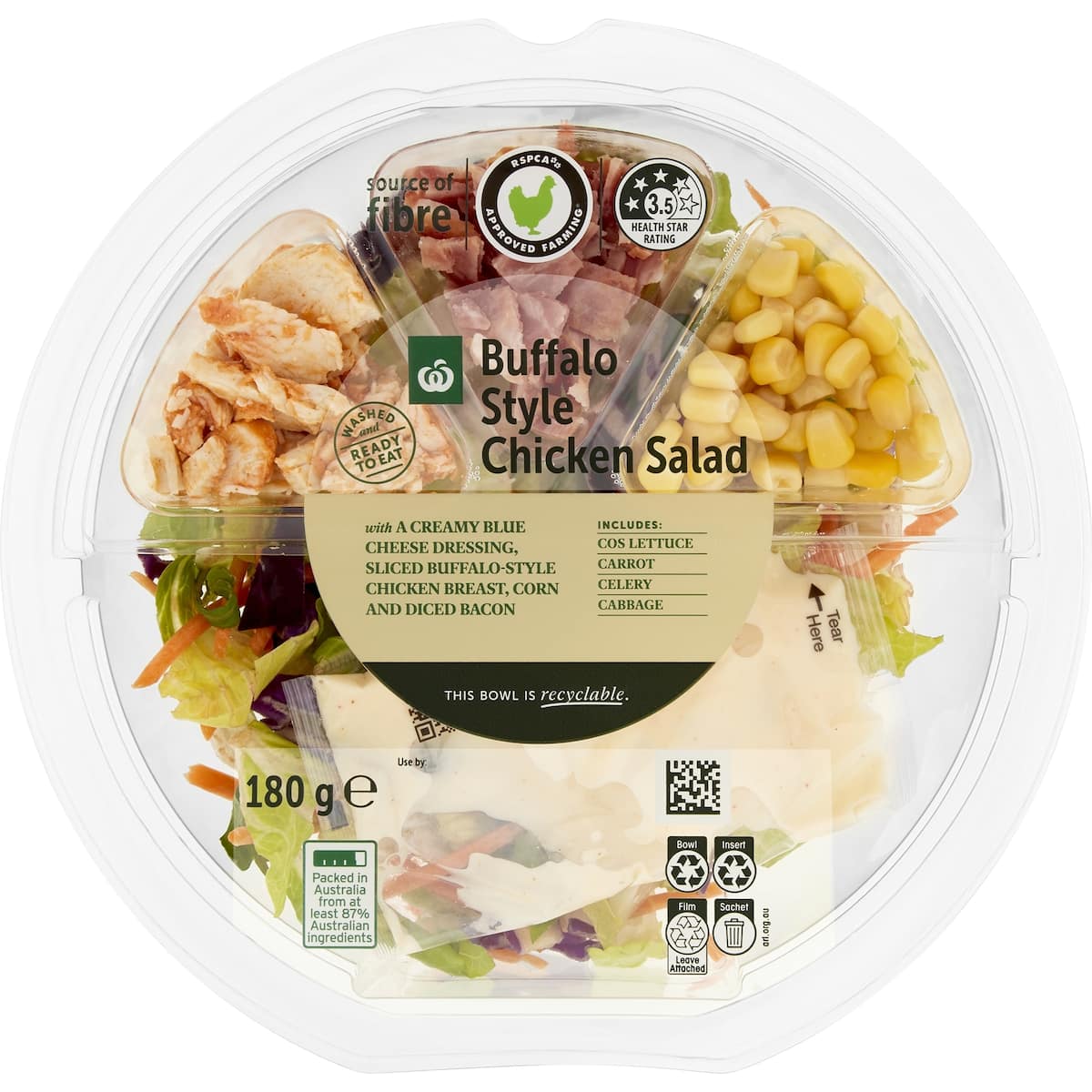 Woolworths Buffalo style Chicken Salad Kit 180g | bunch