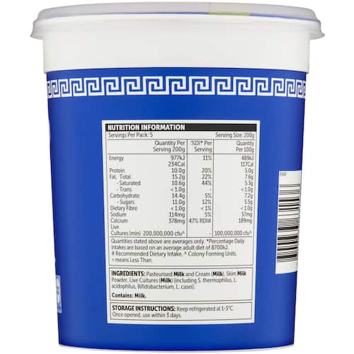 Woolworths Natural Greek Style Yoghurt 1kg | bunch
