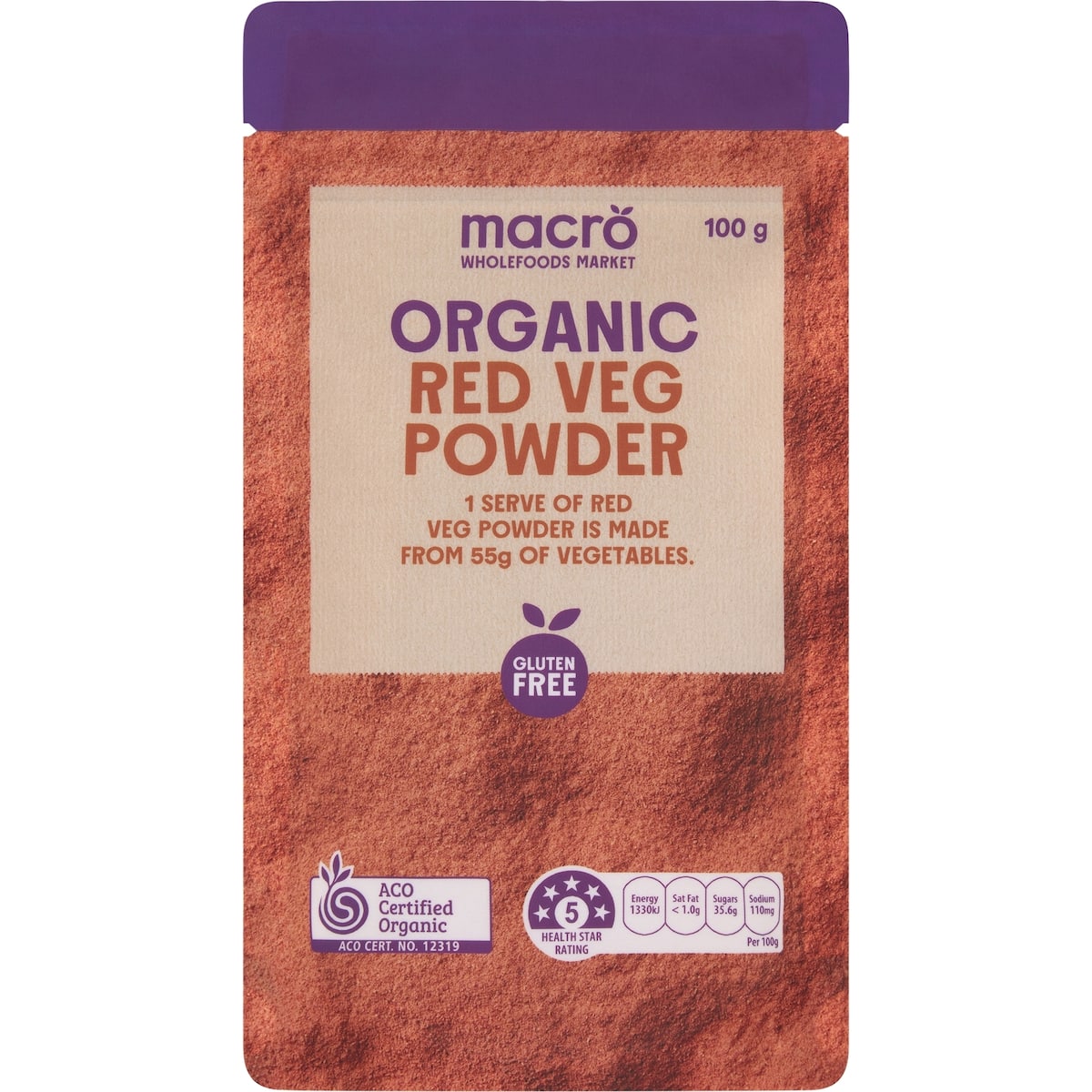 Macro Organic Red Veggie Powder 100g | bunch