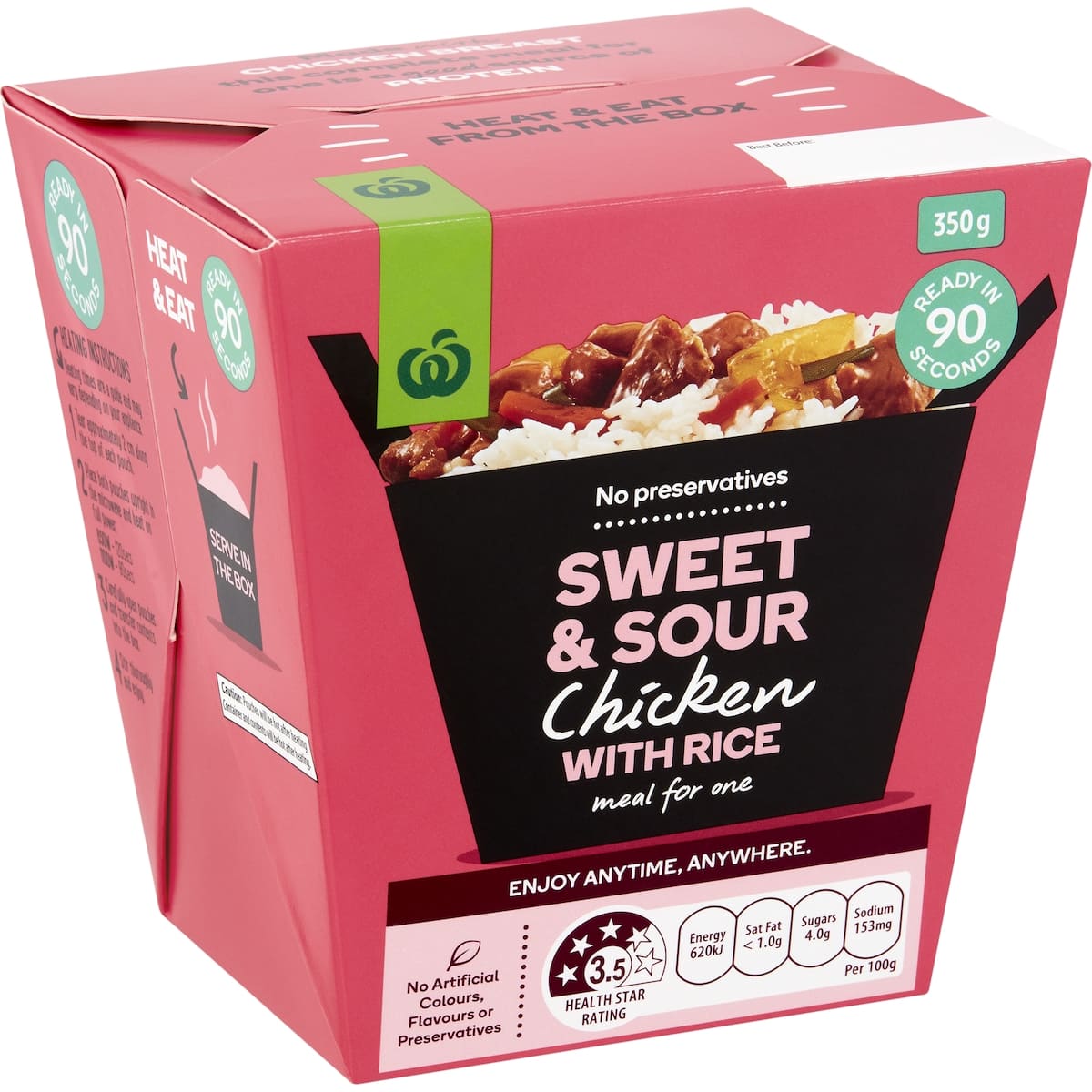 Woolworths Sweet and Sour Chicken With Rice 350g (Pantry) | bunch