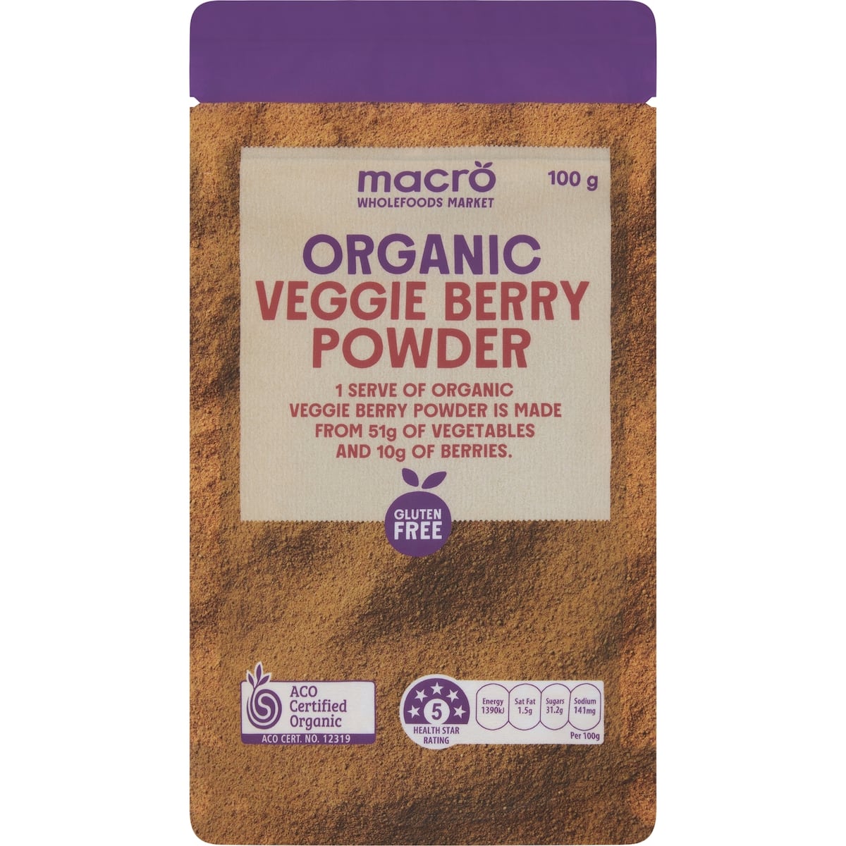 Macro Organic Berry Veggie Powder 100g | bunch