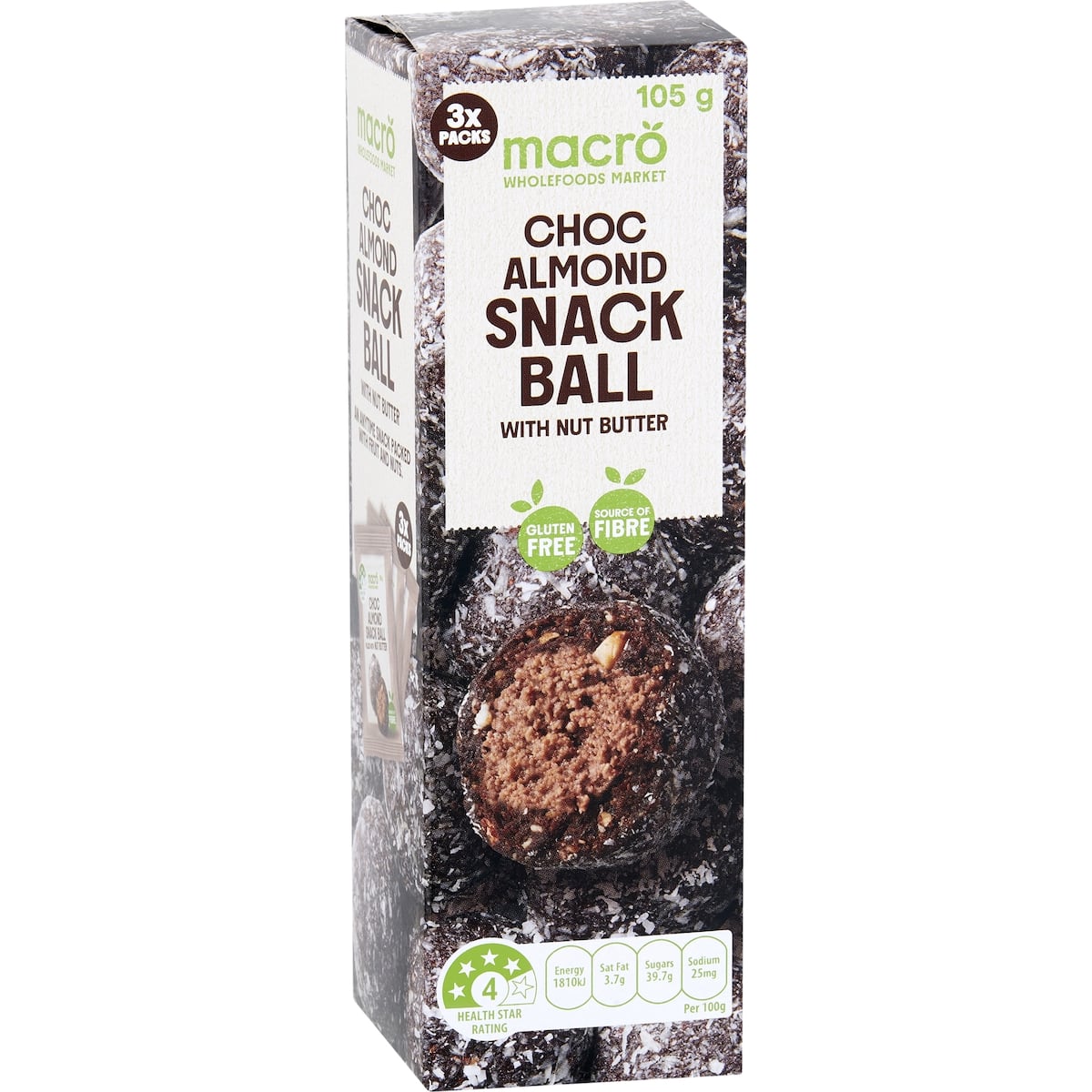 Macro Choc Almond Snack Balls With Nut Butter 3 pack | bunch