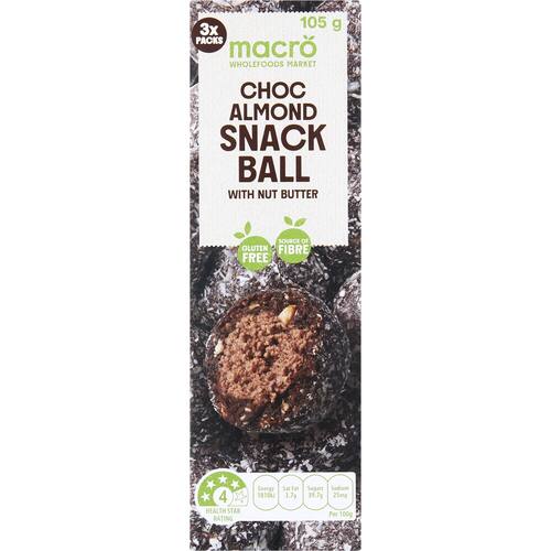 Macro Choc Almond Snack Balls With Nut Butter 3 pack | bunch