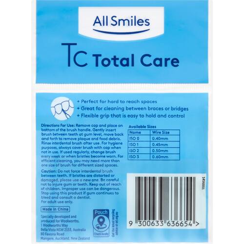 All Smiles Total Care Interdental Floss Brush 10 Pack | bunch