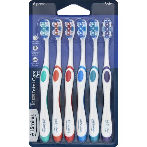 All Smiles Total Care Toothbrush Soft 6 Pack | bunch