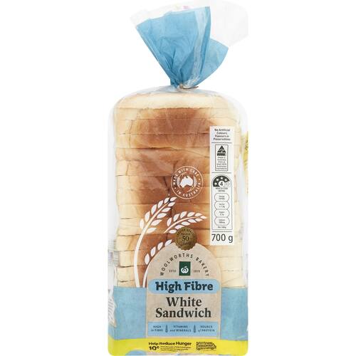Woolworths White Soft Hi-fibre Bread 700g | bunch