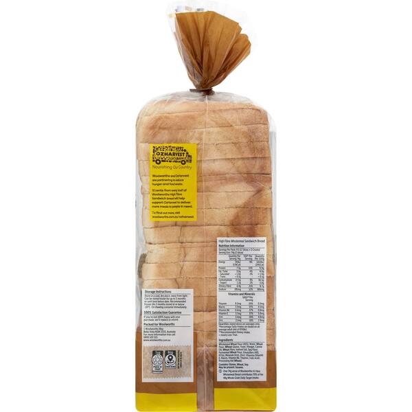 Woolworths Wholemeal Sandwich Hi-Fibre Bread 700g | bunch