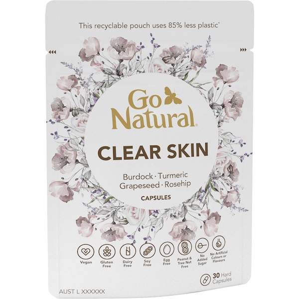 Go Natural Clear Skin Capsules 30 Pack | Woolworths